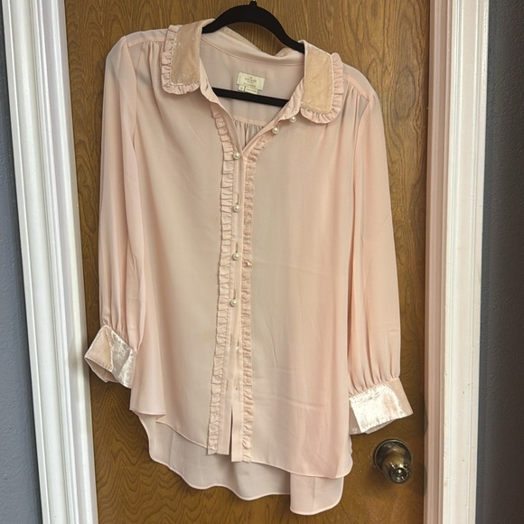 kate spade | Tops | Kate Spade Blush Pink Ruffle Blouse | Poshmark